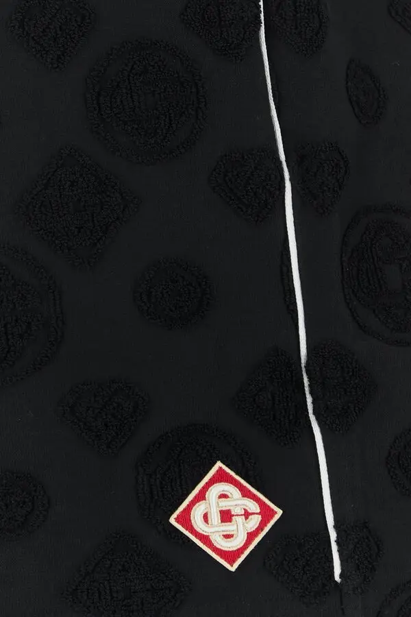 Casablanca Black Cotton Blend Bermuda Shorts With Monogram Motif