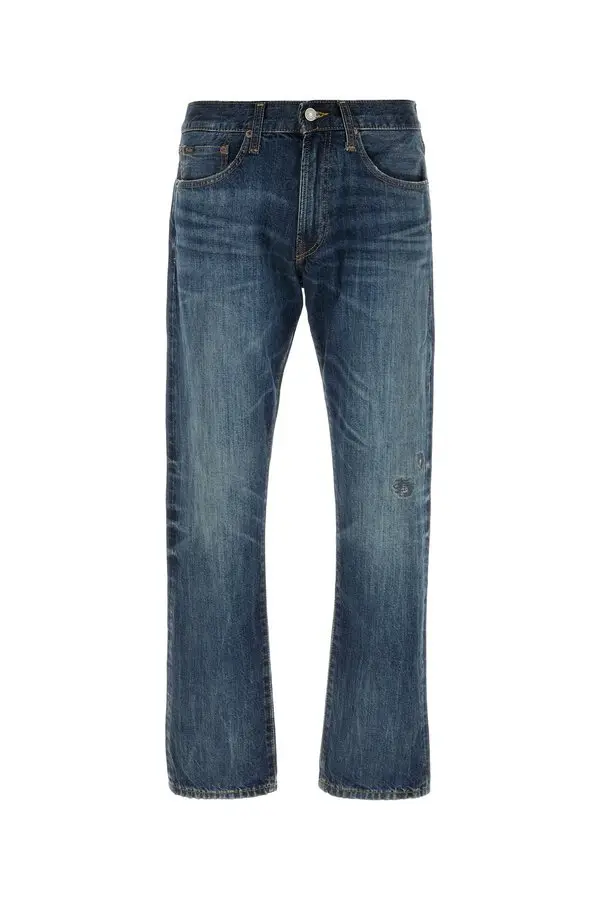 Polo Ralph Lauren Stonewashed And Distressed Denim Jeans - Blue