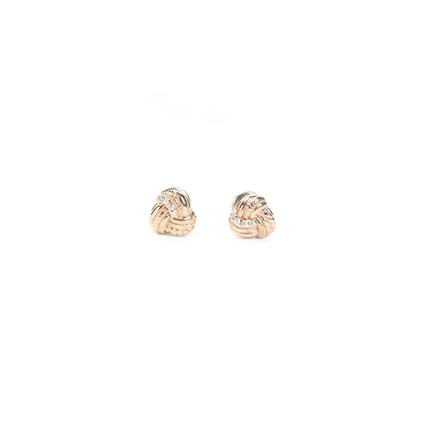 Bottega Veneta Knotted Crystal Embellished Stud Earrings - Silver