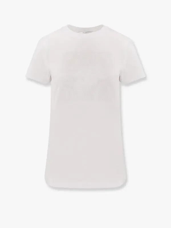Max Mara Giovane Cotton T-shirt With Rhinestone Logo
