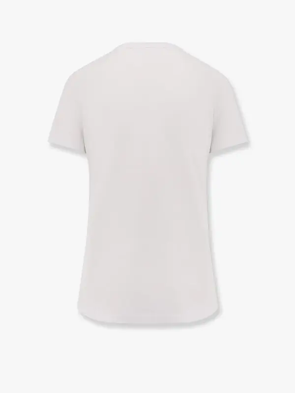 Max Mara Giovane Cotton T-shirt With Rhinestone Logo