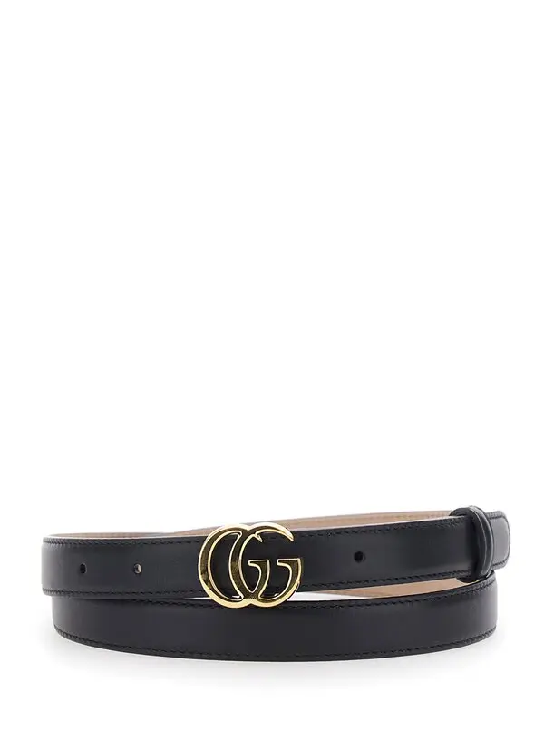 Gucci Flat Gg Marmont Belt - Black