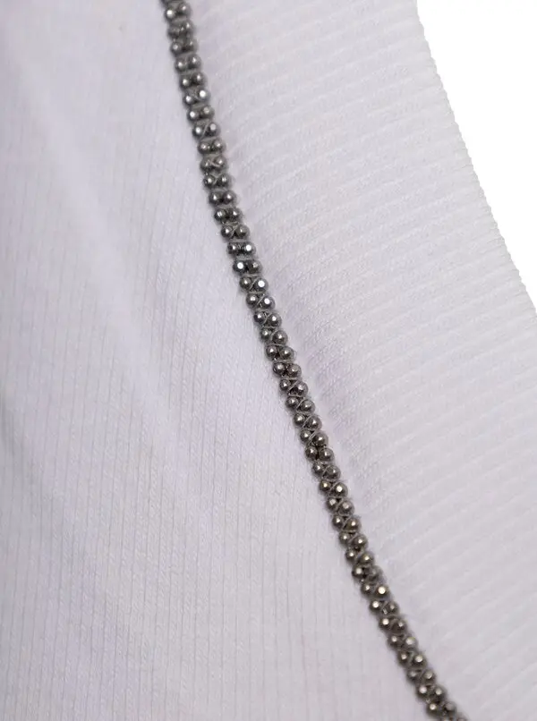 Brunello Cucinelli Cotton Tank Top With Monile Detail - White