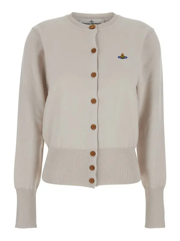 VIVIENNE WESTWOOD Cotton Cashmere Cardigan With Orb Embroidery - Multicolor