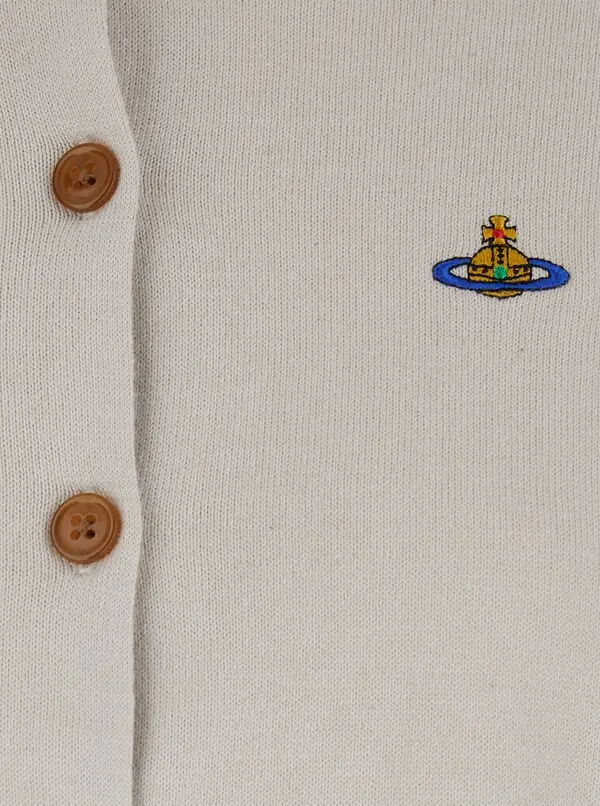 VIVIENNE WESTWOOD Cotton Cashmere Cardigan With Orb Embroidery - Multicolor