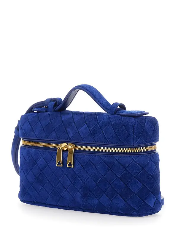 Bottega Veneta Suede Intrecciato Shoulder Bag - Multicolor