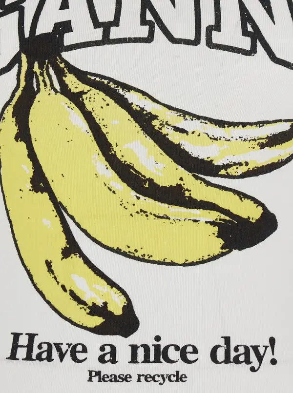 GANNI Sleeveless Top With Banana And Logo Print - Multicolor
