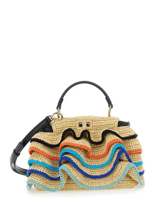 Fendi Peekaboo Mini Raffia - Multicolor
