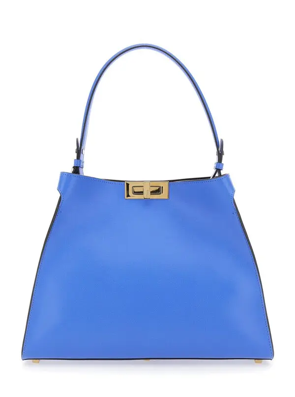 Fendi Leather Handbag With Turn Lock And Removable Handle - Multicolor