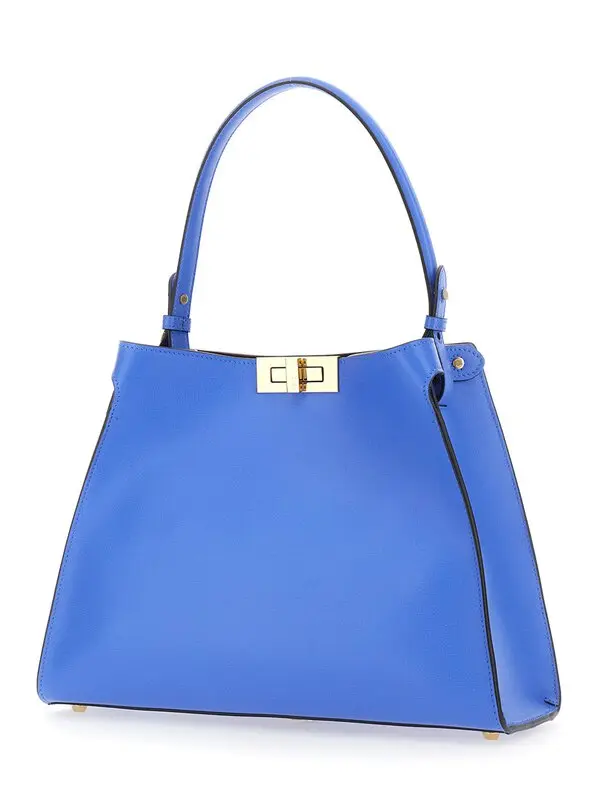 Fendi Leather Handbag With Turn Lock And Removable Handle - Multicolor