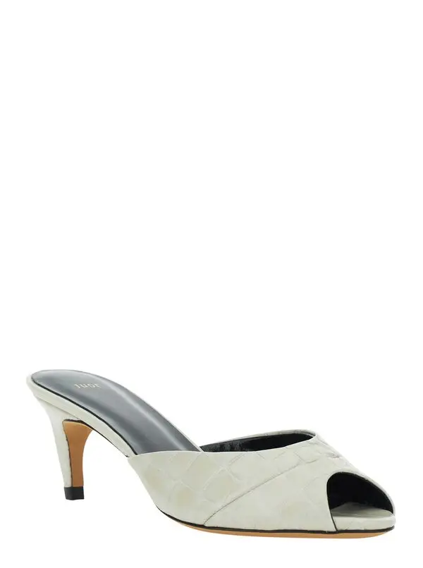 JUDE Cave Mule Cream Croc Embossed Leather