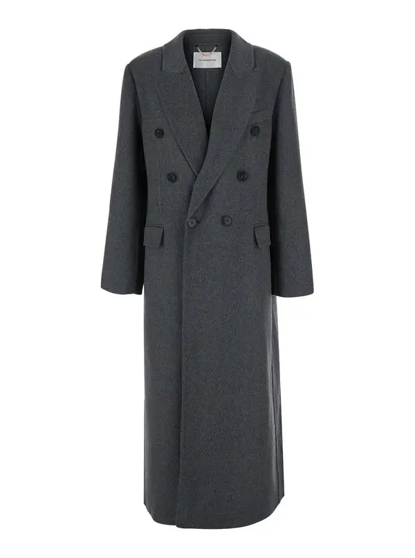 Victoria Beckham Double Breasted Wool And Cashmere Overcoat - Multicolor