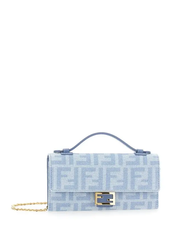 Fendi Continental Ff Motif Denim Crossbody Bag - Multicolor