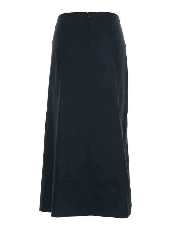 Max Mara Stretch Cotton Blend Skirt With Front Bow Detail - Multicolor