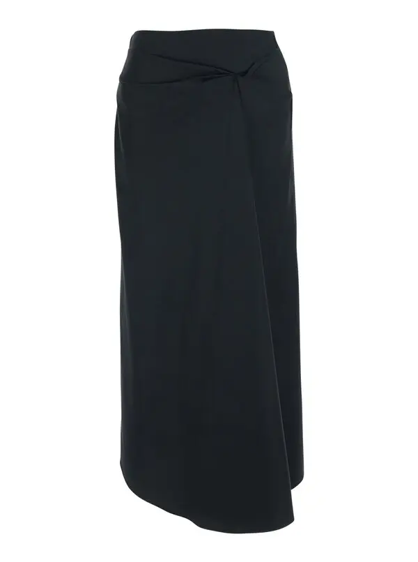 Max Mara Stretch Cotton Blend Skirt With Front Bow Detail - Multicolor