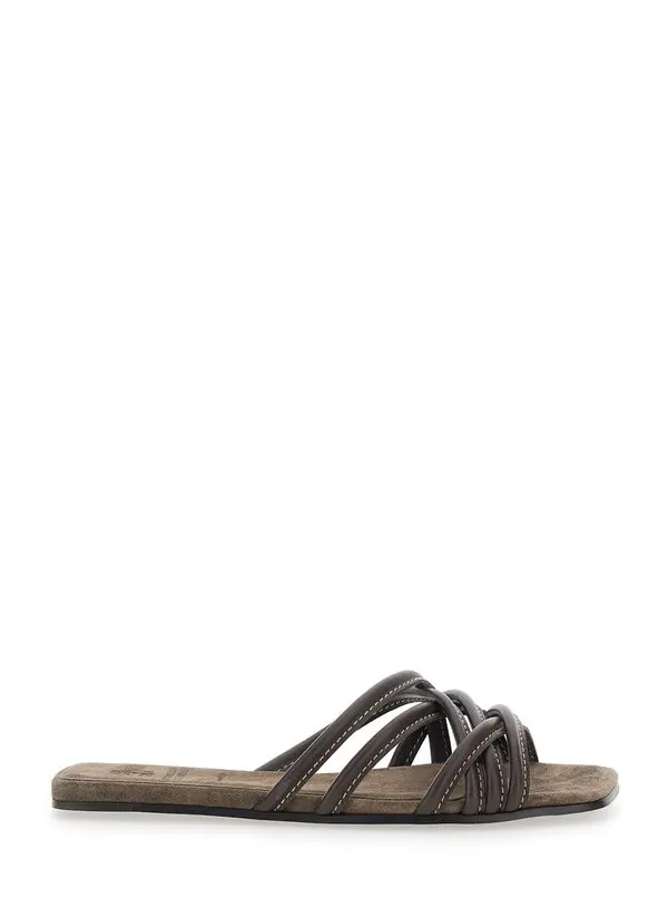 Brunello Cucinelli Twisted Strap Sandals
