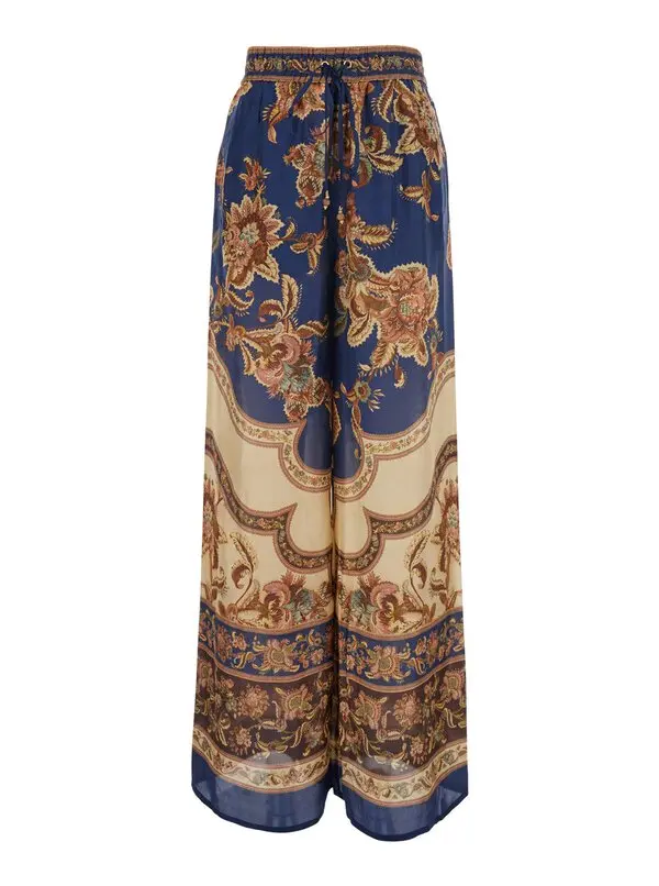 Zimmermann Printed Silk Wide Leg Pants