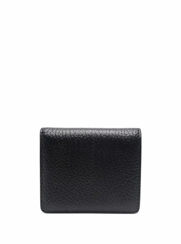 MAISON MARGIELA Bi-fold Wallet With Four Stitching Points And Logo Lettering Embossed Inside In Grained Black Leather - Multicolor
