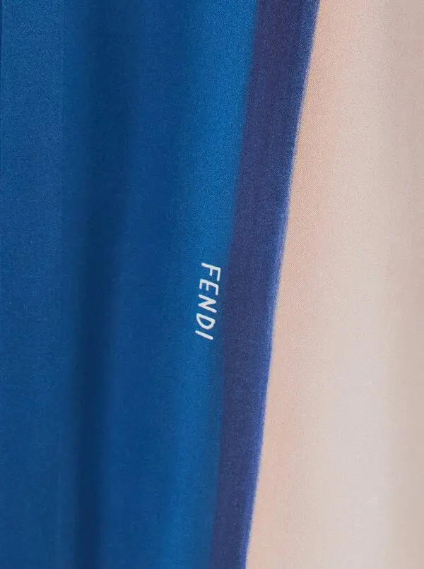 Fendi Silk Short Dress With Striped Motif - Multicolor