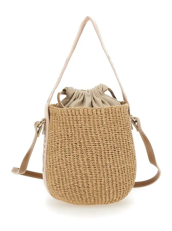 Chloé Woody Small Drawstring Bucket Bag In Raffia - Multicolor