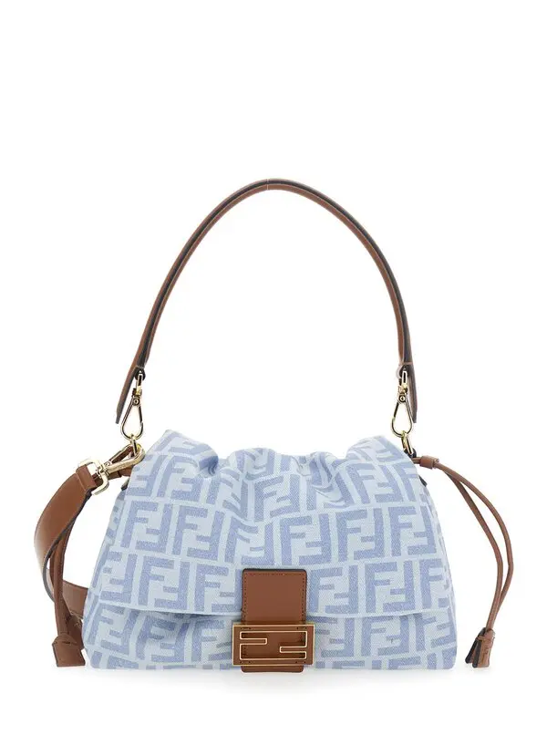 Fendi Mamma Baguette Denim Ff/vit.g - Multicolor