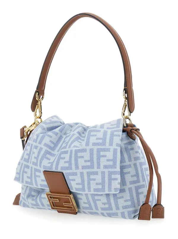 Fendi Mamma Baguette Denim Ff/vit.g Shoulder Bag - Multicolor