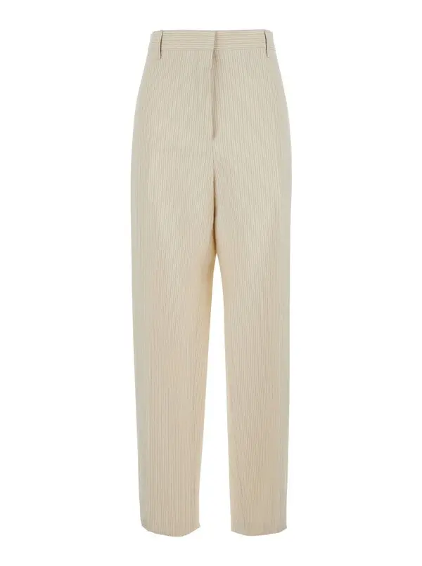 Dries Van Noten Beige Cotton 'pilar' Pants - Multicolor