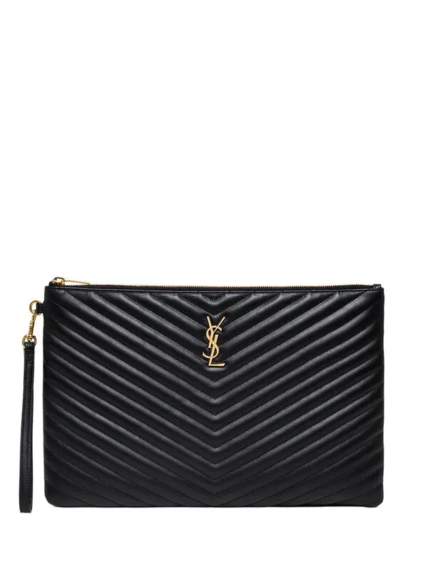Saint Laurent Jolie' Chevron Leather Pouch - Multicolor