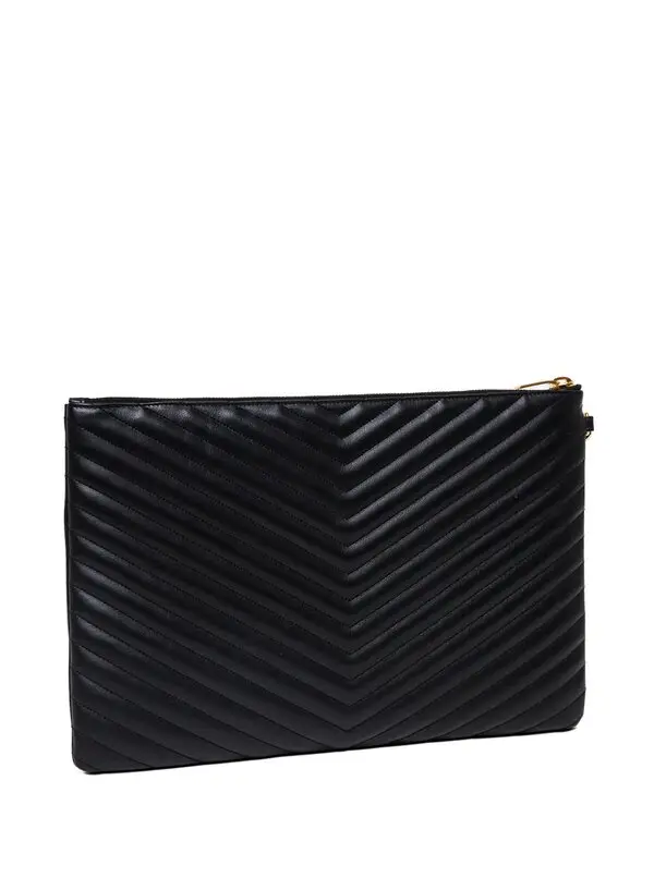 Saint Laurent Jolie' Chevron Leather Pouch - Multicolor