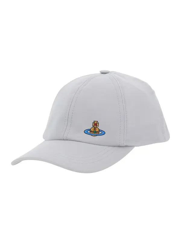 VIVIENNE WESTWOOD White Baseball Cap With Orb Embroidery On The Front In Cotton For - Multicolor