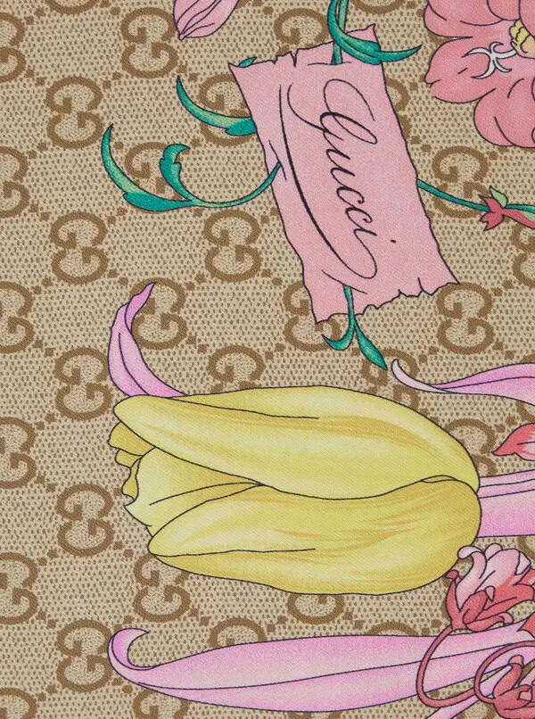 Gucci Ca Flora Twill Silk Scarf - Multicolor