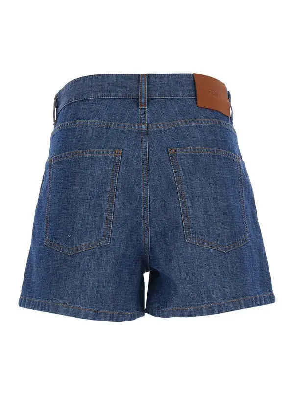 Fendi Chambray Denim Shorts - Multicolor