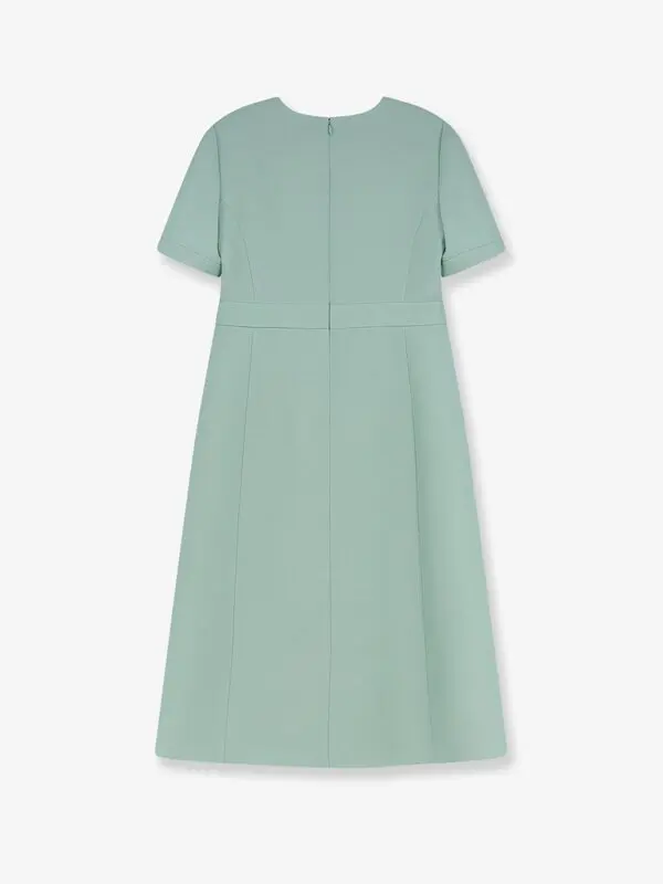 Valentino Garavani Crepe Couture Midi Dress With Gold V Detail