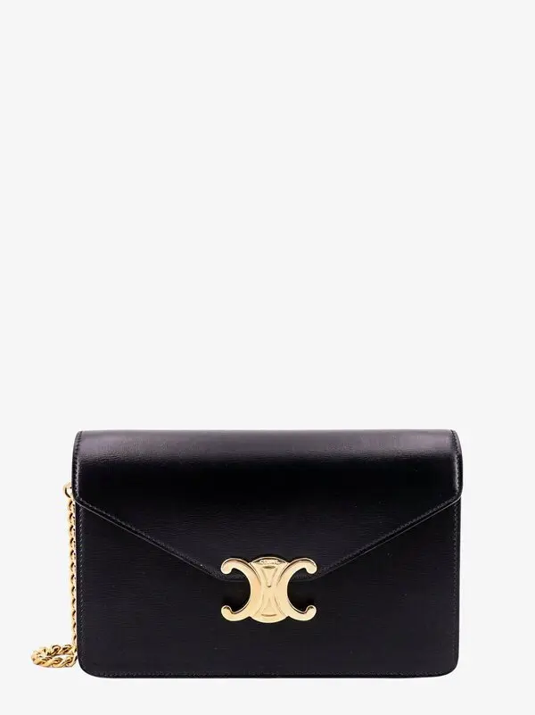 Celine Margo Leather Crossbody Bag - Black