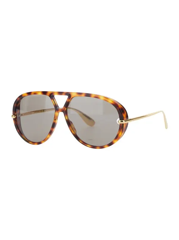 Bottega Veneta Acetate Aviator Sunglasses With Logo Lettering - Multicolor