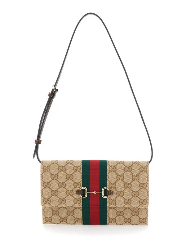 Gucci Horsebit Wallet On Chain Original Gg Raw - Multicolor