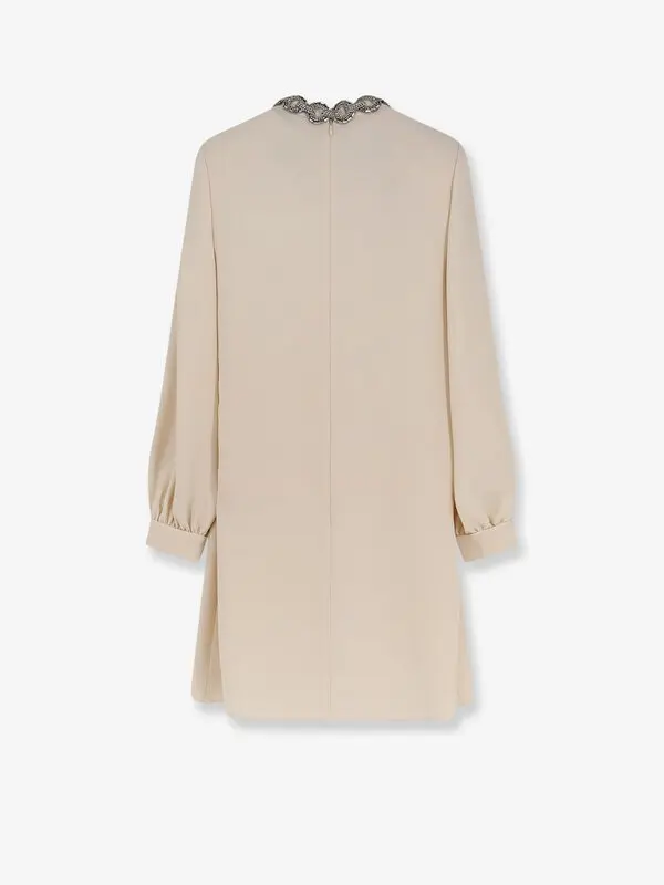 Valentino Garavani Cady Couture Mini Dress With Rhinestone Embellishment