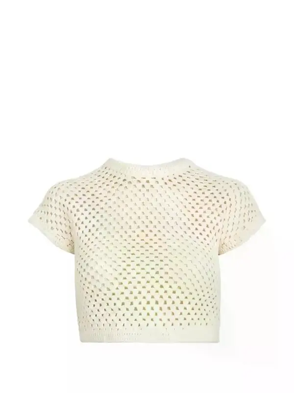 Kith Rhea Knitted Cropped T-shirt - Neutrals