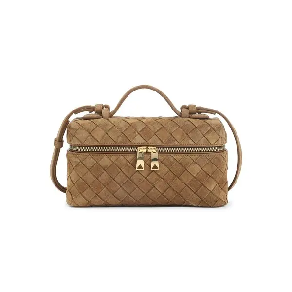 Bottega Veneta Bang Bang Suede Vanity Case Bag - Brown