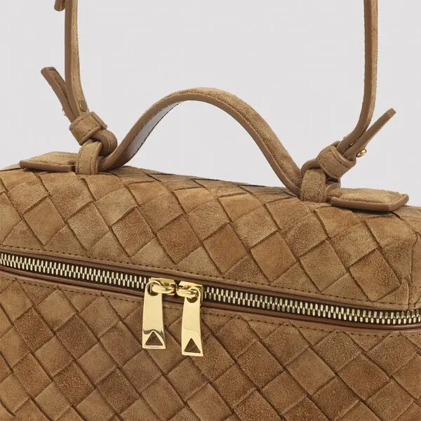 Bottega Veneta Bang Bang Suede Vanity Case Bag - Brown