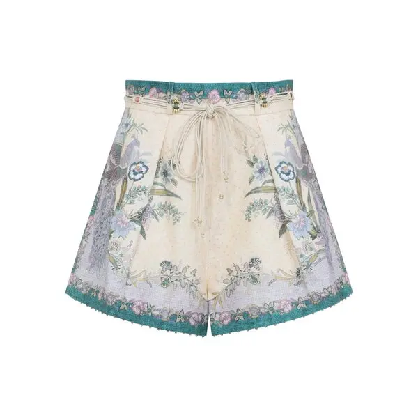 Zimmermann Indra Tuck Shorts - Multicolor