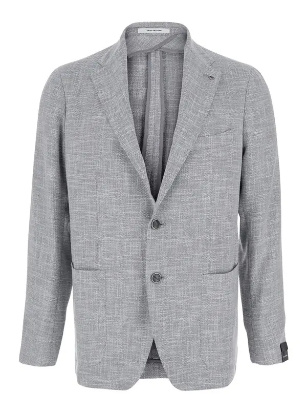 Tagliatore Single-breasted Jacket With Notched Lapel - Gray