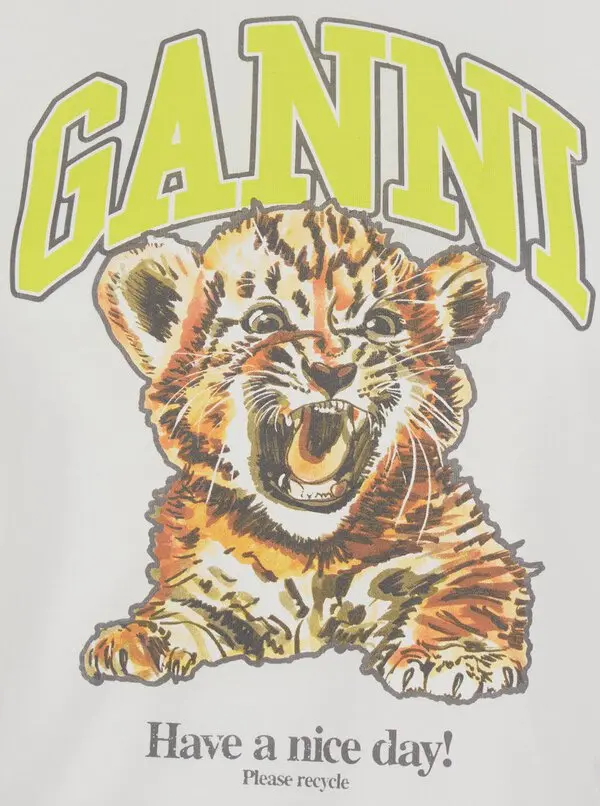 GANNI Cotton T-shirt With Graphic Print - Multicolor