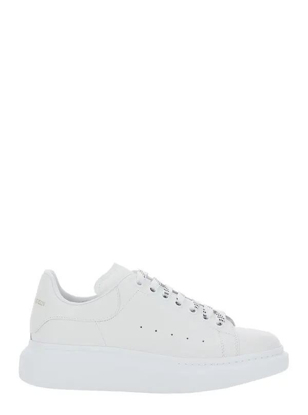 Alexander McQueen Low Top Leather Sneakers With Logo Detailing