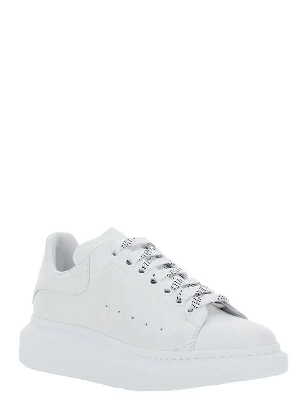 Alexander McQueen Low Top Leather Sneakers With Logo Detailing