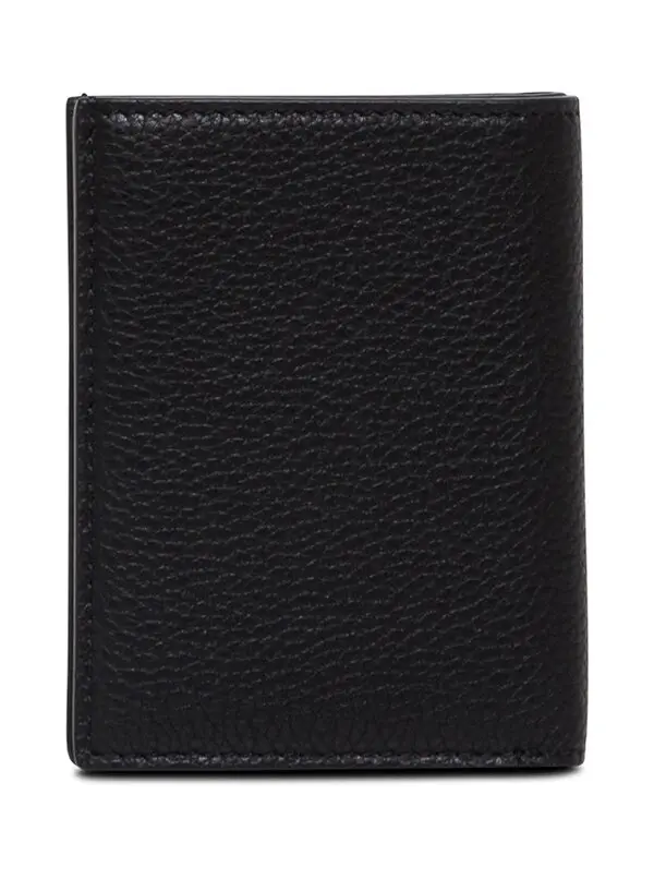 TOM FORD Card Holder With Logo Lettering Embossed On The Front In Grained Leather For - Black