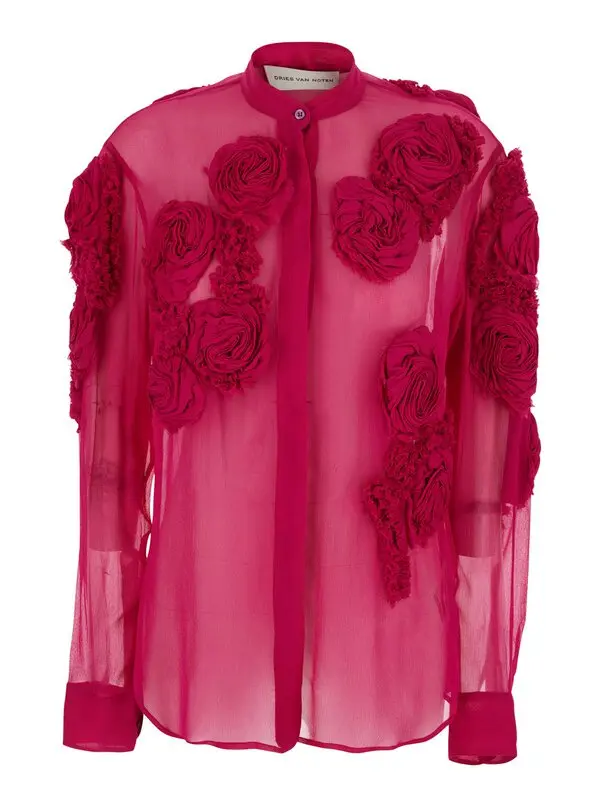 Dries Van Noten Embroidered Silk Shirt - Multicolor