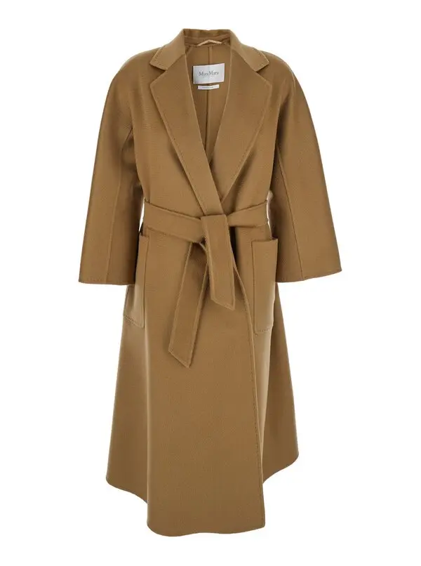 Max Mara Coat 'ludmilla' With Wide Notched Revers In Cashmere And Beige Color For - Multicolor