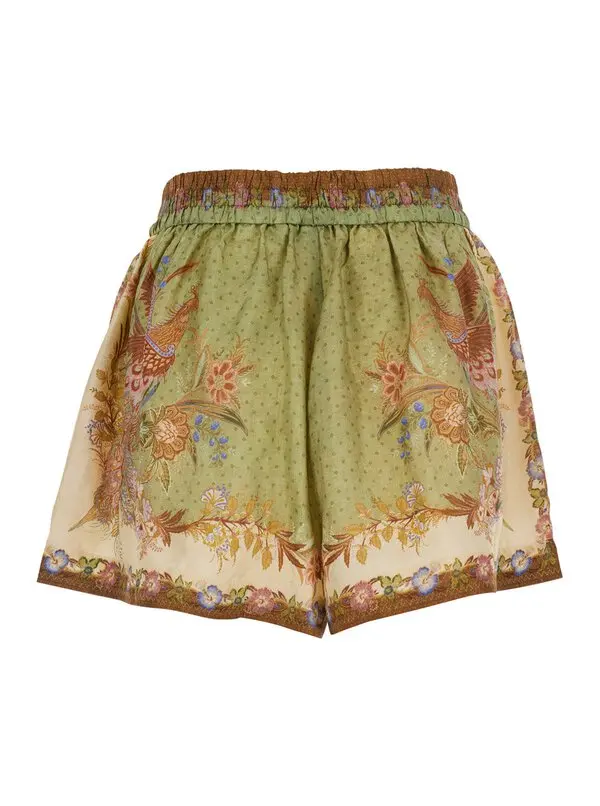 Zimmermann Indra Printed Silk Shorts - Multicolor
