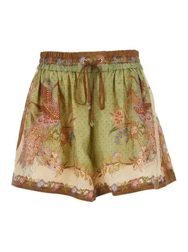 Zimmermann Indra Printed Silk Shorts - Multicolor